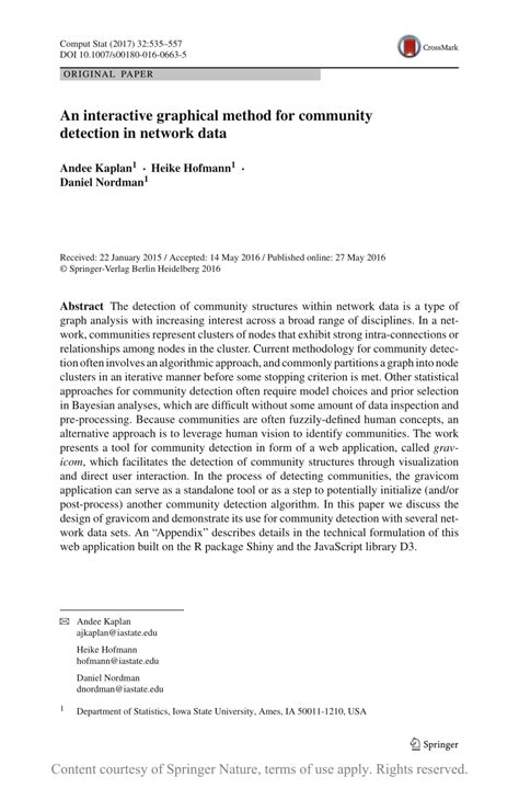 an interactive graphical method for community detection in network data