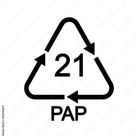 Paper Or Cardboard Recycling Sign 21 Pap In Triangular Shape With