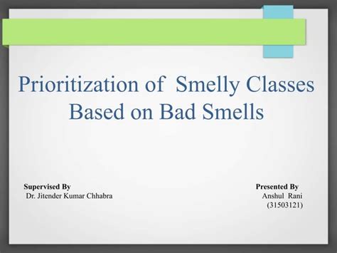 Code Smell Software Engineering Ppt