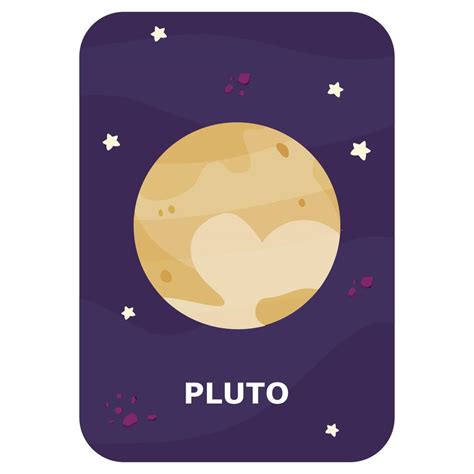 Plutón Tarjeta Flash De Espacio Vectorial Juego De Idioma Inglés Con
