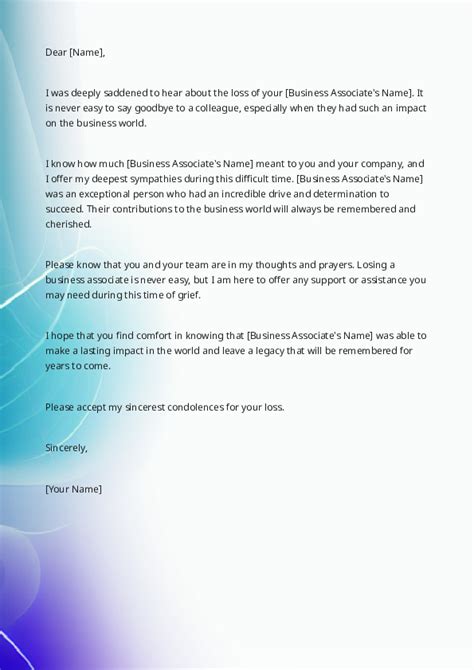 Condolence Letter To Client Database Letter Template
