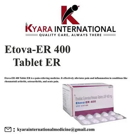 Etova Er Etodolac Release Tablet Strength 400 Mg At Rs 154 Box In Surat