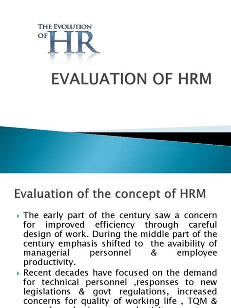Evaluation Of Hrm Employment Human Resource Management