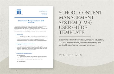 School Content Management System Cms User Guide Template In Word Pdf