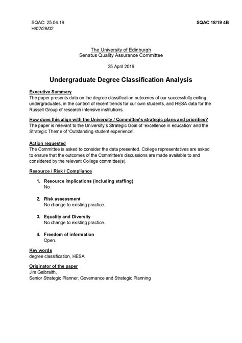 Undergraduate Degree Classification Analysis Study Notes Law Docsity