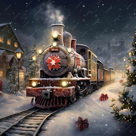Premium Ai Image A Magical Journey On The Polar Express Christmas