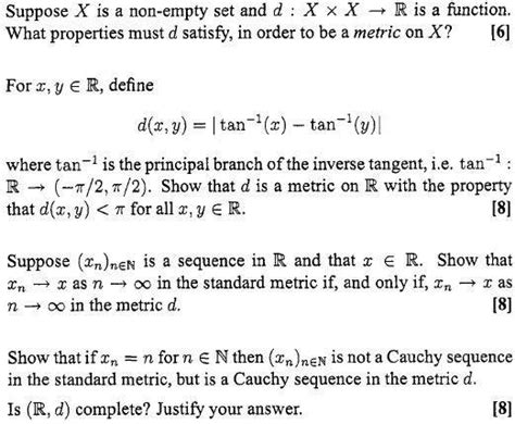 Metric Spaces Homework Showing Cauchy Sequences