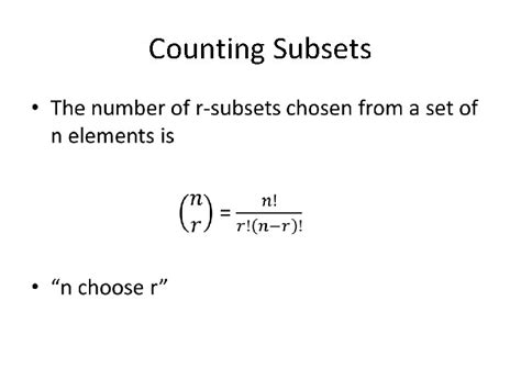 Counting Subsets Ics 6 D Sandy Irani Two
