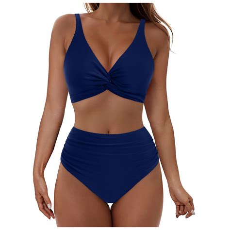 Wmtbsrsw Womens High Waisted Bikini Sets Ruched Tummy Control Swimsuits