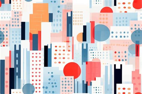 Premium Ai Image A City Skyline Using Geometric Shapes And Monochromatic Colors Capturing The