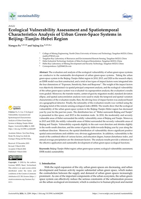 Pdf Ecological Vulnerability Assessment And Spatiotemporal Characteristics Analysis Of Urban
