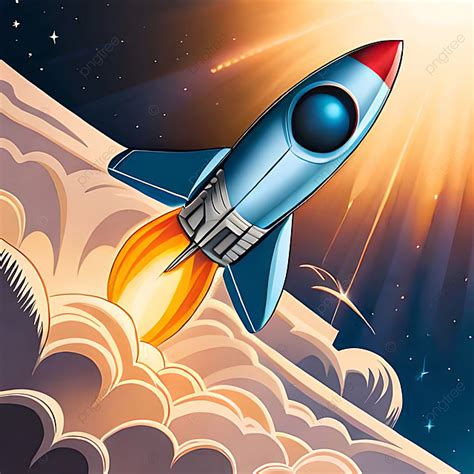 Rocket Flying Background Rocket Flying Space Space Sky Background