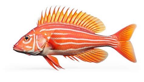 Premium Photo One Type Sea Fish Side View Isolated