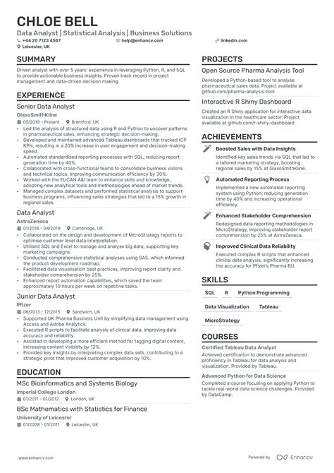 Senior Data Analyst Cv Examples And Guide For 2024