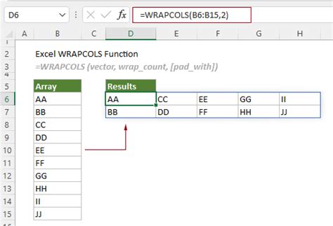 Excel Wrapcols 函数