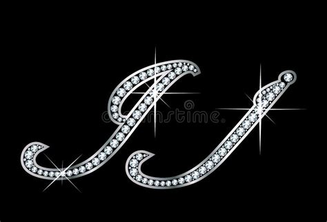 Script Diamond Bling Nn Letters Stock Vector Illustration Of Case