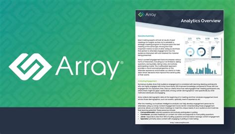 array analytics overview