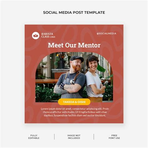 Premium Psd Barista Class Instagram Post Template