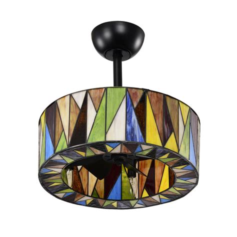 Ivy Bronx Delvis Black Lighted Ceiling Fan With Multi Colored Earth