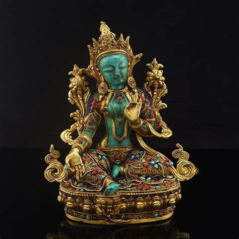 Turquoise Stone Green Tara Statue