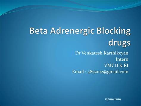 Beta Adrenergic Blocking Drugs Pptx