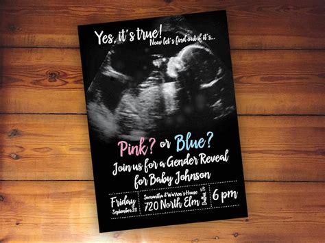 Ultrasound Gender Reveal Invite Digital Gender Reveal