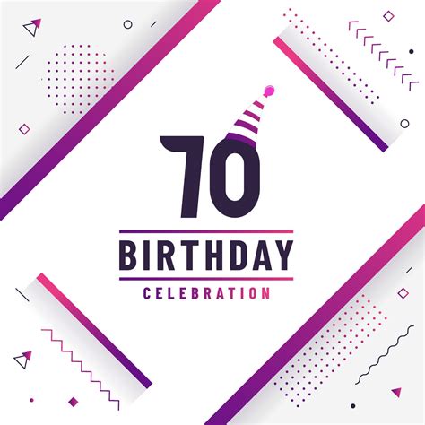 Tarjeta De Felicitación De Cumpleaños De 70 Años Vector Libre De Fondo