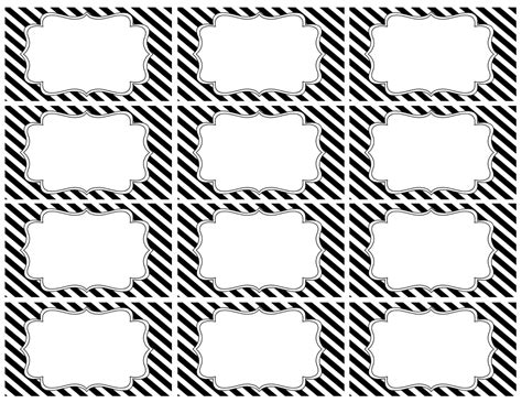 Black And White Label Templates Parahyena