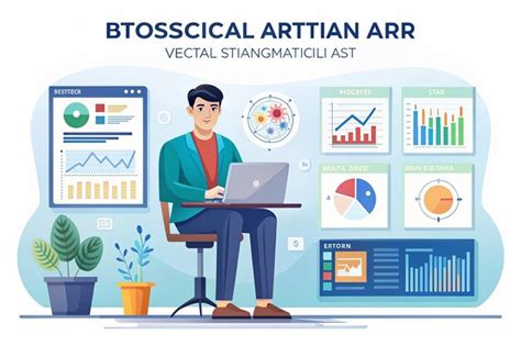 Biostatistician Vector Flat Style Analysis Premium Ai Generated Image
