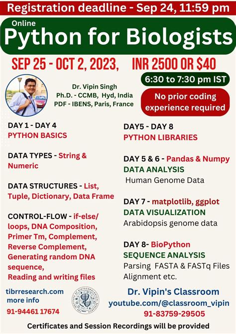 dr vipin singh on linkedin python for biologists drvipinsworkshop