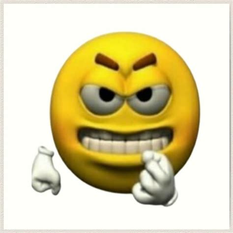 Goofy Angry Emoji Art Print For Sale By Shrewd Mood Angry Emoji Emoji Funny Emoji