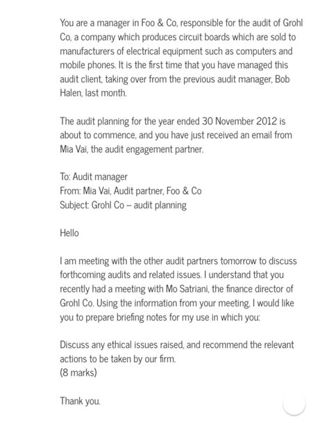 Acca Aaa Uk Past Papers B1bf Typical Threats Acowtancy Textbook Pdf Financial Audit