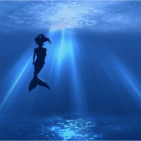 Download Underwater Mermaid Silhouette Wallpaper