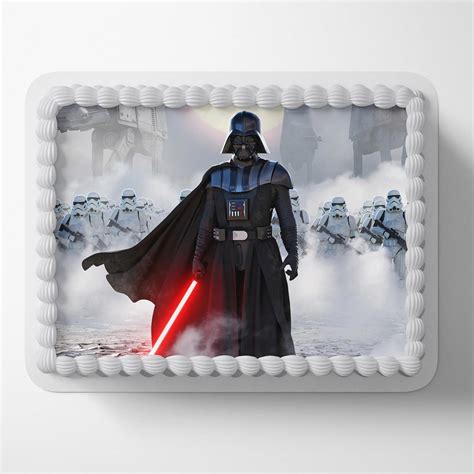 Darth Vader Sdv Edible Cake Image Topper 1 4 Sheet 8 5 X 11 Inches