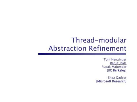 Ppt Thread Modular Abstraction Refinement Powerpoint Presentation Free Download Id3915033