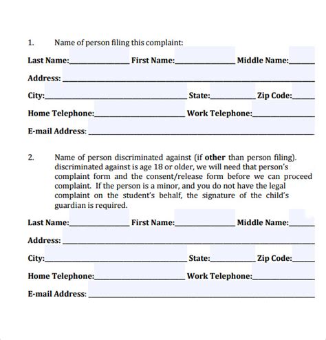 Legal Complaint Form Civil Court Template Civil Form 2024