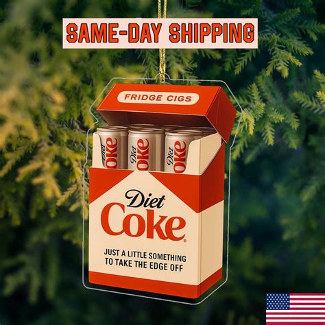 Funny Diet Coke Fridge Cigs Acrylic Hanging Decor Ironic Soda Meme Ornament Retro Humor