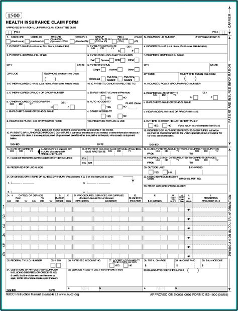 Cms 1500 Billing Form Form Resume Examples Bpoqzabyaq