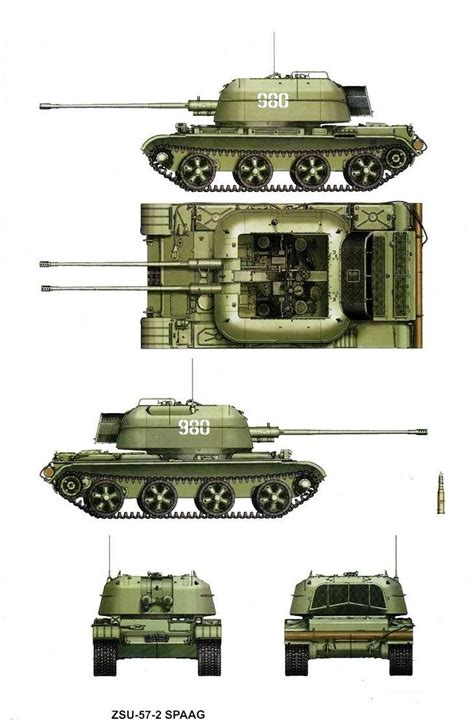 57mm Zsu 57 2 Soviet Spaag Of 1950 1960s Soviet Tank Soviet Army