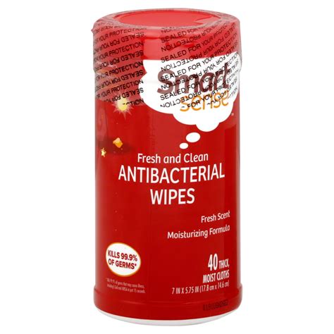 Smart Sense Antibacterial Wipes Fresh And Clean Fresh Scent 40 Cloths