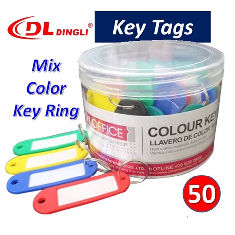 Dingli Mix Color Key Tag Id Labe Colour Key Ring 50pcs In Quality Drum