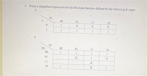 Solved 5 Write A Simplified Expression For The Boolean
