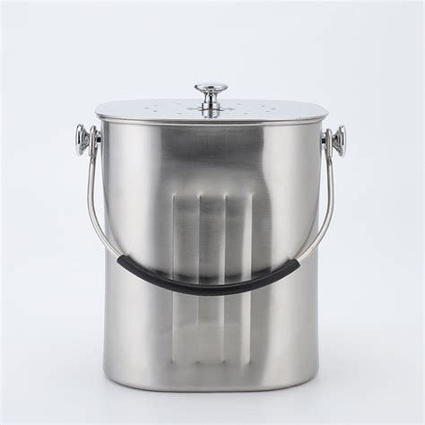 Kitchen Trash Can Galvanized Iron Durable Waste Bin Kitchen Metal