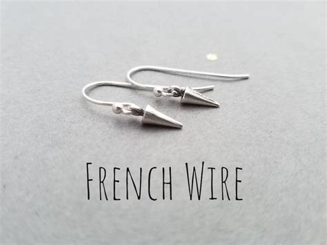 Tiny Sterling Silver Earrings Spike Leverback Or French Wire Etsy