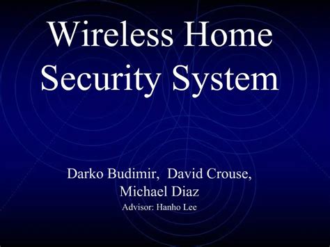 Ppt Wireless Home Security System Powerpoint Presentation Free Download Id 1067165