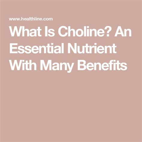 What Is Choline An Essential Nutrient With Many Benefits Choline