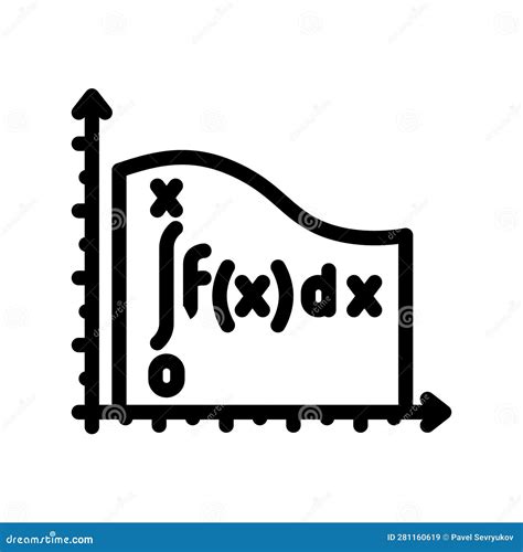 Integral Math Science Education Line Icon Vector Illustration Stock