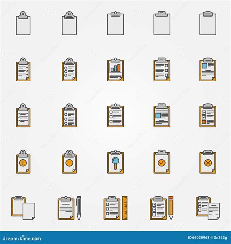Clipboard Colorful Icons Stock Vector Illustration Of Clipboard 66030968