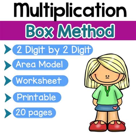 Box Method Multiplication 2 Digit By 2 Digitarea Model Multiplication