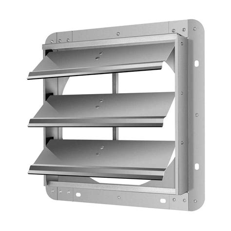 Amucolo 12 In Square Silver Aluminum Automatic Gravity Shutter Louver